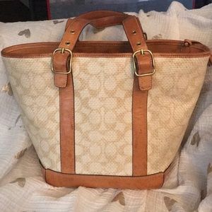 Coach | Bags | Coach Straw And Leather Tote | Poshmark